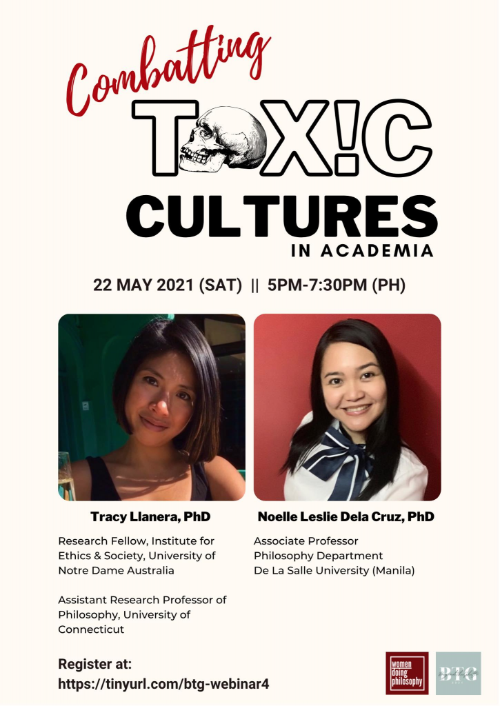 Tracy Llanera: "Combatting Toxic Cultures in Academia" | Philosophy ...